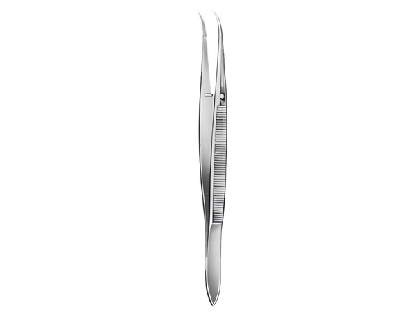 DISSECTING FORCEPS WITHOUT TEETH CURVED 9CM | karaoglucerrahi.com.tr